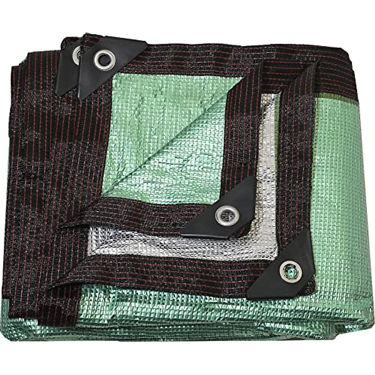 e.share 95% Green Aluminet Sun Shade Cloth Fabric Privacy Screen Car Cover Pet Cover with Grommets for Patio Garden Pergola Cover Canopy 6.5x6 FT