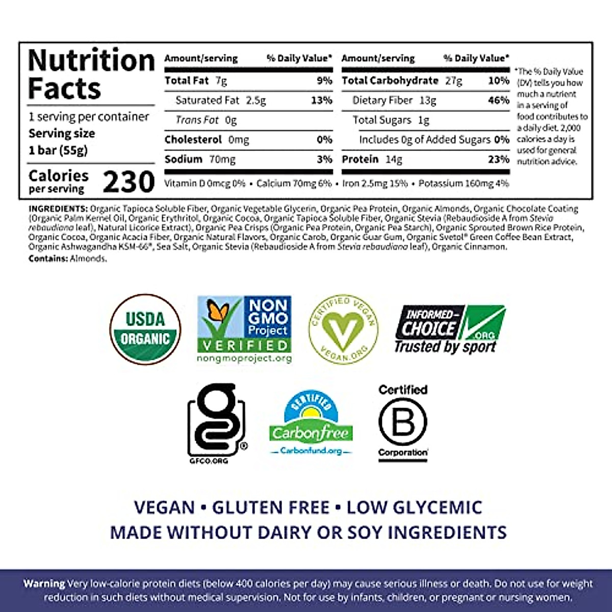 Garden of Life High Protein Bars for Weight Loss - Organic Fit Bar, Chocolate Fudge (12 per carton) - Burn Fat, Satisfy Hunger and Fight Cravings, Low Sugar Plant Protein Bar with Fiber