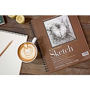 Strathmore 455-3, 400 Series Sketch Pad, 9"x12" Wire Bound, 100 Sheets, White