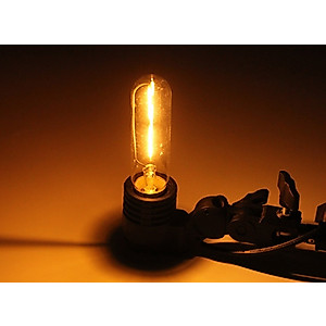 Vintage Edison LED Bulb 4 Pack,T10/T30 LED Bulbs 2W Antique COB Tubular Filament LED Bulb Tubular Edison Style LED Filament Bulb T10,Dimmable,E27 Medium Base,Warm White 2300K,Amber Glass Cover