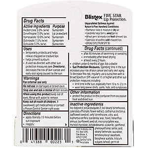 Blistex Five Star Lip Protection SPF 30 0.15 oz (Pack of 12)