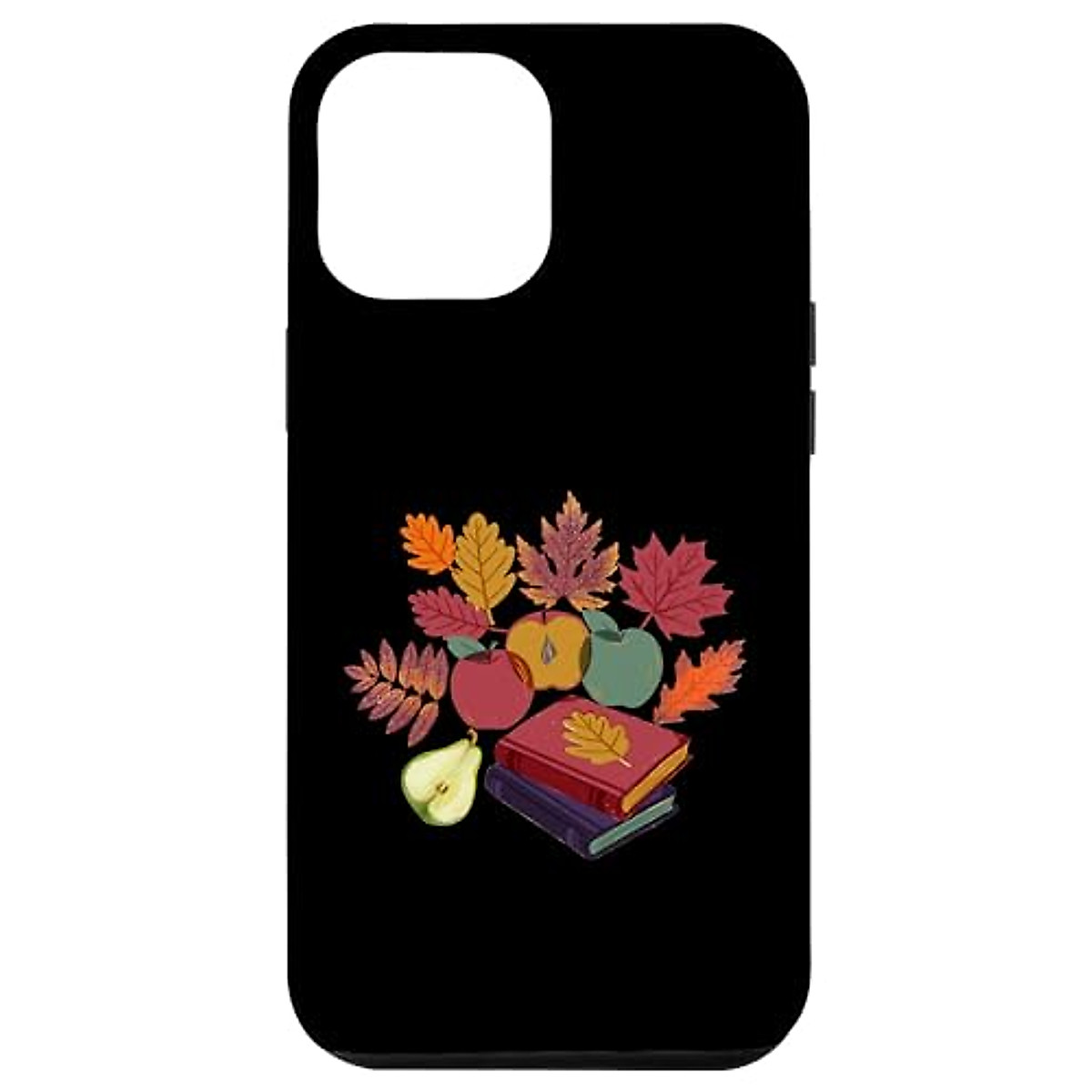 iPhone 14 Pro Max Thanksgiving Autumn Leaves Fall Season Apples Pear Books Case