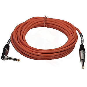 Fat Toad Guitar Cables (6 Pack) Right Angled Instrument Cord 20FT 1/4 Quarter Inch Straight-End 20 GA Wires