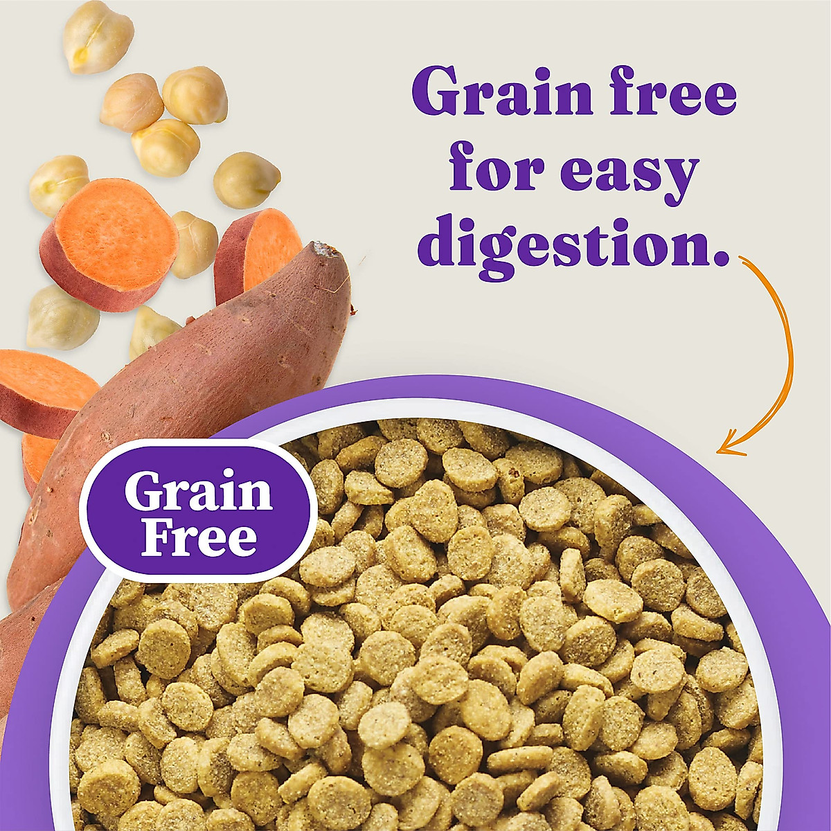 Halo Purely for Pets Holistic Dog Food, Complete Digestive Health Grain Free Cage-Free Chicken and Sweet Potato Recipe, Dry Dog Food Bag, Senior Formula, 3.5-lb Bag