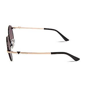 GUESS womens Classic Round Sunglasses Sunglasses, Gold/Smoke Mirror, 51mm US