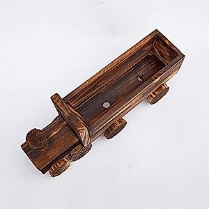 DOITOOL Home Decor Home Decor Plants Pots Succulent Pots Wooden Plant Pot Train Flower Pot Succulent Planter Flower Pots Bonsai Container Decoration Woodsy Decor Plants Pots Car Decor