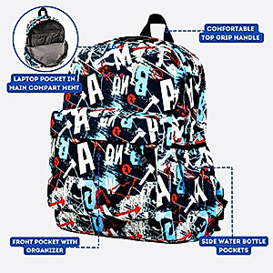 J World New York Oz School Backpack for Girls Boys. Cute Kids Bookbag, Graffiti, One Size