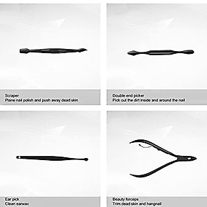 16pcs Manicure Set, Stainless Steel Safe Durable Convenient Use Mens Grooming Kit, Easy to Store Mens Stocking Stuffers, for Finger Care