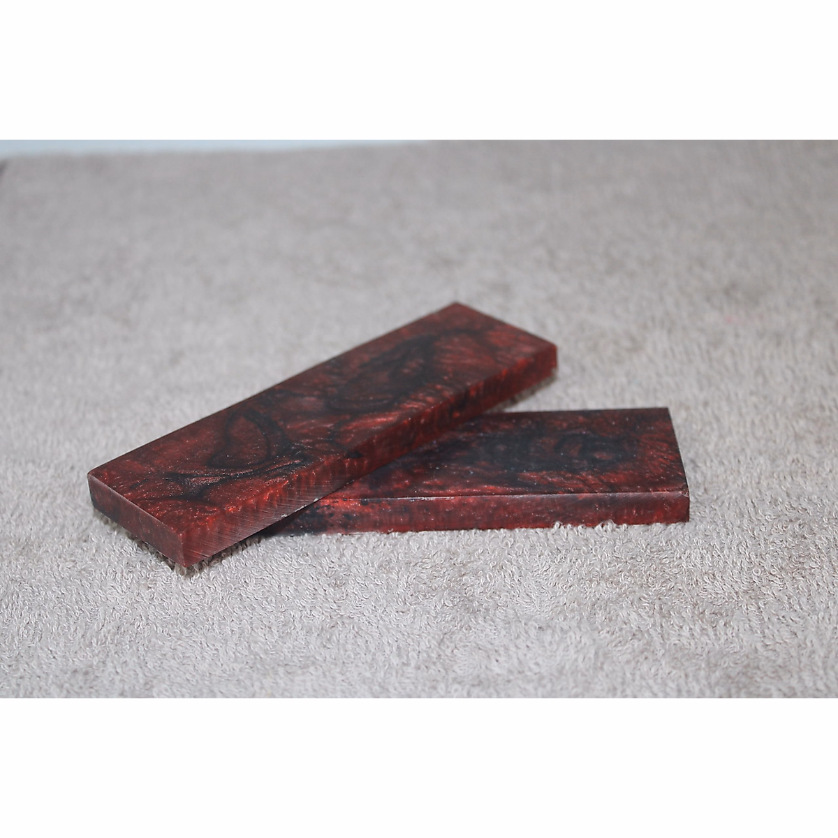 Resin Knife Scales Blank for DIY Crafts Knife Gun Handle Decoration, Exotic Knife Scales,Timber Handle Plate for Music Instruments (Burgundy)