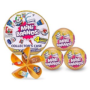 5 Surprise Mini Brands Series 2 Collector's Kit by ZURU (3 Capsules + 1 Collector's Case) - Amazon Exclusive Mystery Capsule Real Miniature Brands