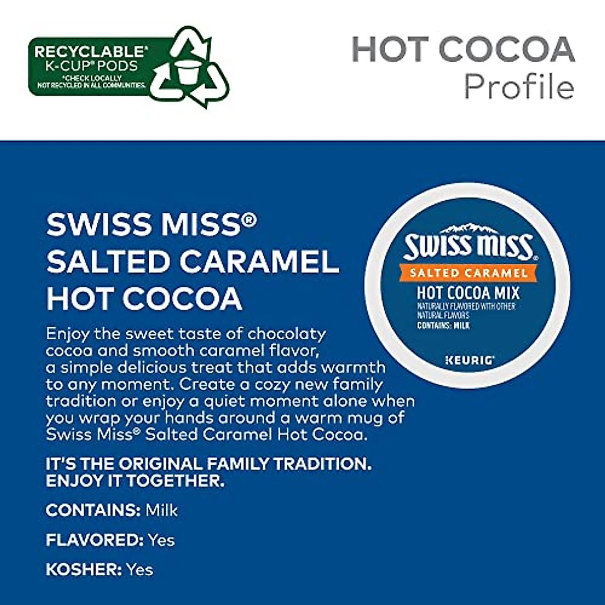 Swiss Miss Salted Caramel Hot Cocoa, Keurig Single Serve K-Cup Pods, 60 Count