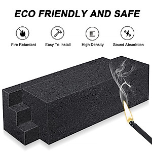 DEKIRU Acoustic Foam Bass Traps Corner Block foam, Studio Foam Sound Proof Foam Panles Noise Dampening Wall Soundproofing Padding, Ideal for Studio, Home or Theater (12"X3"X3", Black)