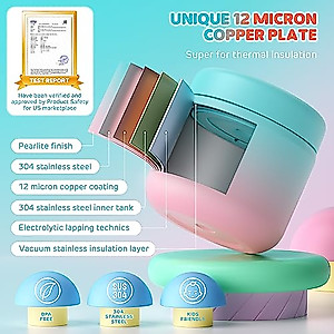 DaCool Kids Thermos for Hot Food Vacuum Stainless Steel Insulated Food Jar 13.5 OZ Kids Lunch Food Thermos Insulated Lunch Container Bento for School Office Picnic Travel Outdoors,Leakproof,BPA Free