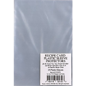 Recipe Card Plastic Sleeve Protectors for Recipe Card Boxes
