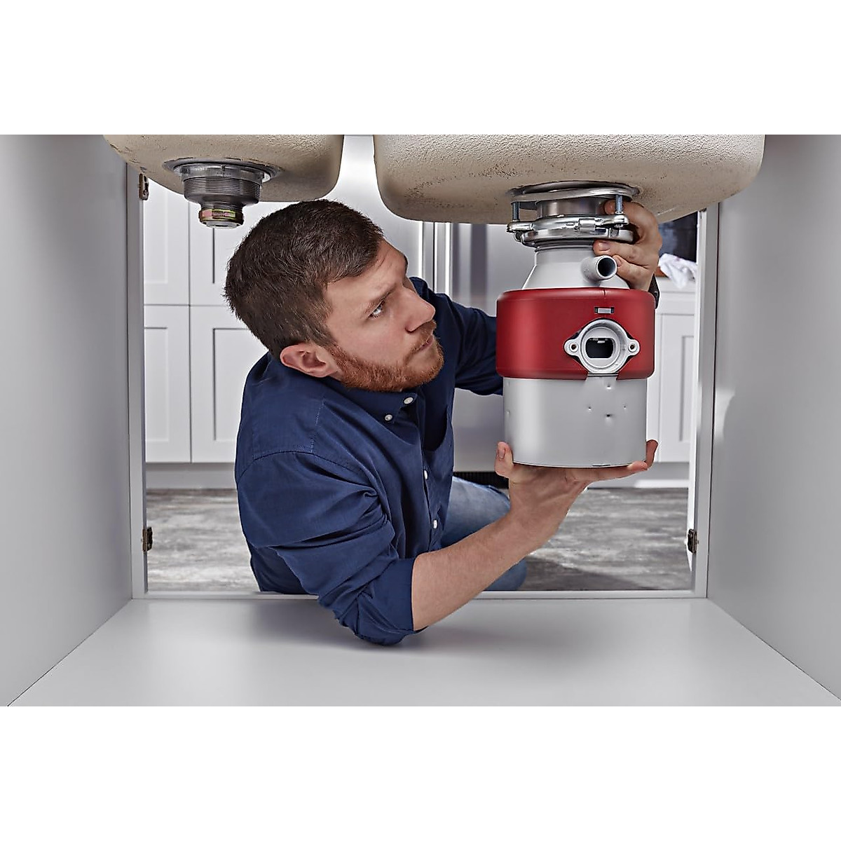 KitchenAid 84211643 1/2-Horsepower Continuous Feed Waste Food Disposer, Red