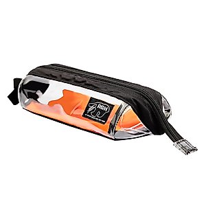 Rough Enough Clear Pencil Case Pen Pouch Bag with Zipper Portable Handle for Teen Boys Girls Adults School Office Stationary Art Supplies College Waterproof Black