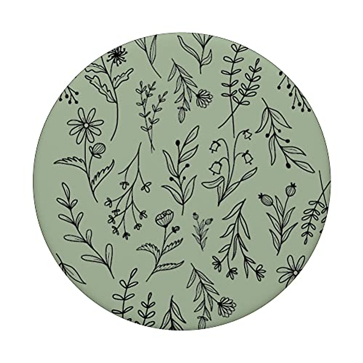 Light Sage Green Wildflower Floral Flower Pattern PopSockets Swappable PopGrip