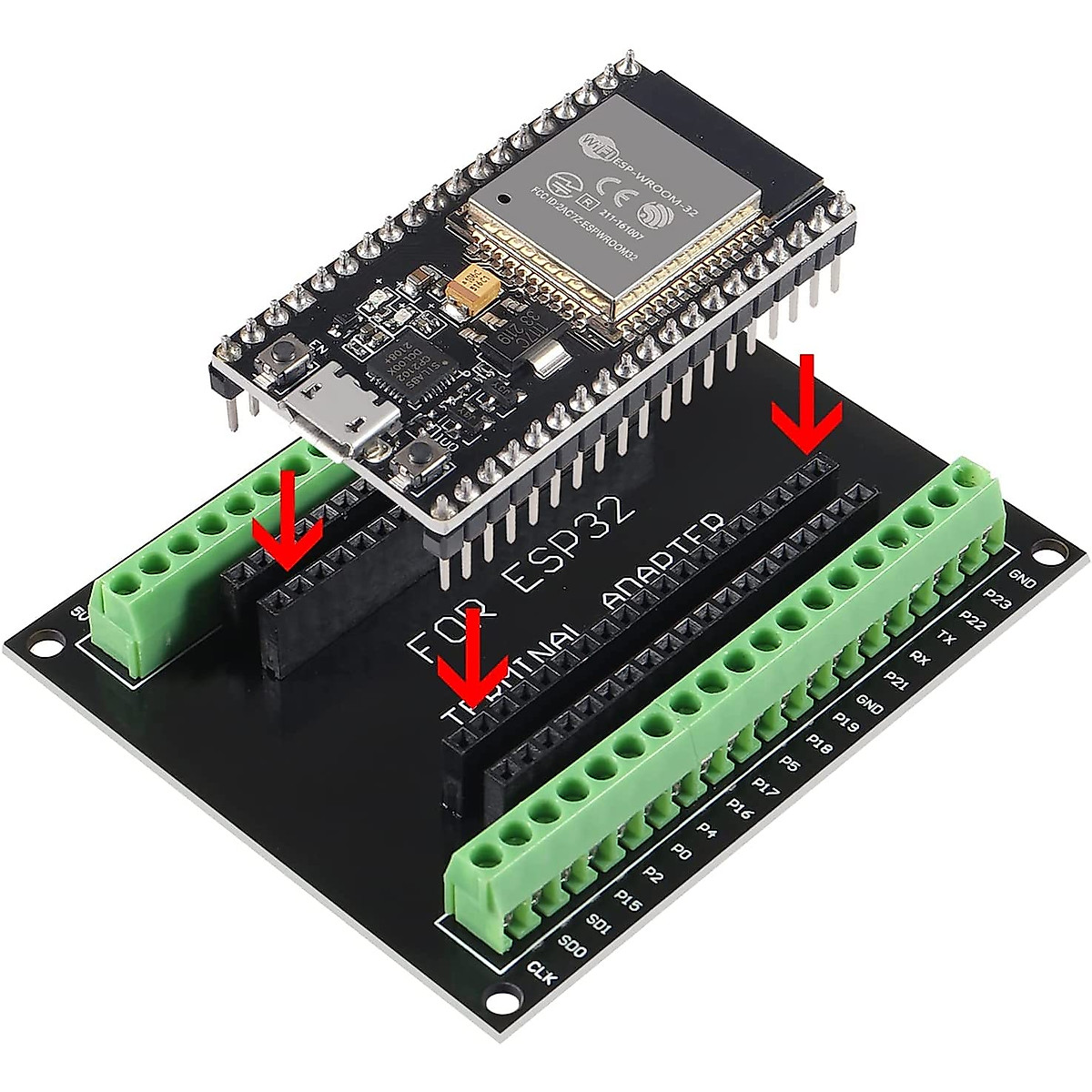 Adeept 2PCS ESP32 Breakout Board GPIO 1 into 2 Compatible with 38 Pins ESP32S ESP32 Development Board ESP-WROOM-32