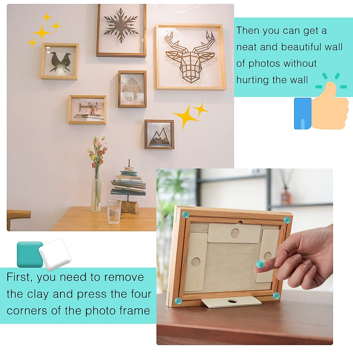 Adhesive Poster Sticky Tack Putty Multipurpose Mounting Putty Tacky Putty,hitsuki Sticky Putty Poster Ticky Tack Wall Putty for Hanging Things Pictures Reusable Removable,192 Pcs,Light Blue+White