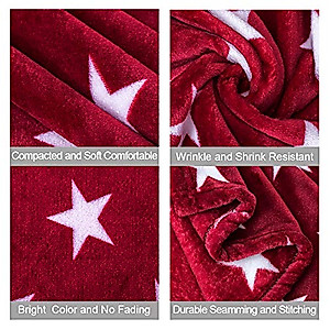 JML Throw Blankets for Couch, Fleece Throw Blanket 2 Pack - Soft Warm, Lightweight Plush Throw Blanket for Shawls and Wraps,Bed, Sofa, Chair, Travel, All Season Use, 50"x60", Star