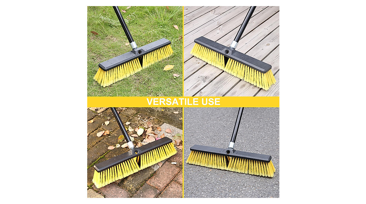 KeFanta 18" Heavy Duty Push Broom for Outdoor Cleaning