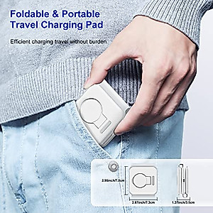 3 in 1 Charging Station for Multiple Apple Devices, iPhone Charger stand, Travel Foldable Wireless Charging Station, Fast Charging for iPhone 14/13/12/11 Pro/Max,iWatch,AirPods 3/2/Pro(Adapter Include