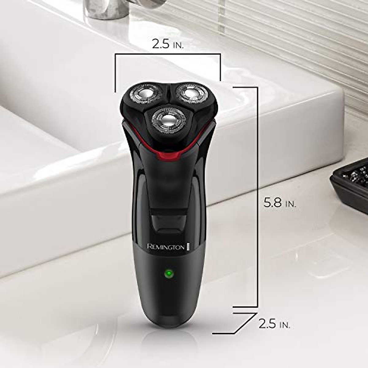 Remington PR1335B R3000 Series Men's Electric Razor with Precision Plus Heads Stubble Attachment Included Black, Black/Blue, 1 Count