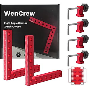 90 Degree 5.5" Aluminum Corner Clamps for Woodworking - 4 Pack Positioning Clamping Squares for Boxes, Cabinets, Drawers
