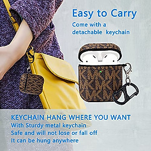 TANGABA AirPods Case Cover for AirPod 2&1, Full-Body Protective Hard Shell Leather Airpods Protective Cover Case with Keychain for AirPods Wireless Charging Case, Front LED Visible, Green