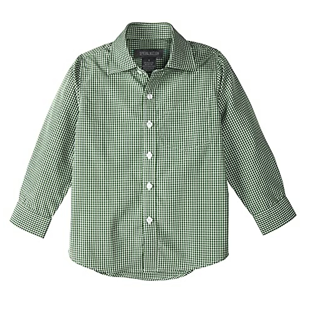 Spring Notion Baby Boys' Long Sleeve Gingham Shirt 4T Forest Green