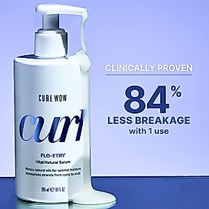 Curl Wow Flo-etry Vital Natural Serum – With Naked Technology; Rich-oil blend moisturizes dry, dehydrated strands from root to tip for instantly plump, plush, juicy curls. No weight or greasy feel!