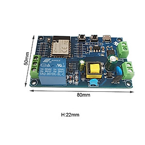 ESP32-C3 Single-Channel Wireless Fidelity Relay Switch Development Board ESP-C3-12F Remote Switch Control Module Supporting AC 90V-250V & DC 7V-12V Power Supply 4M Byte Flash
