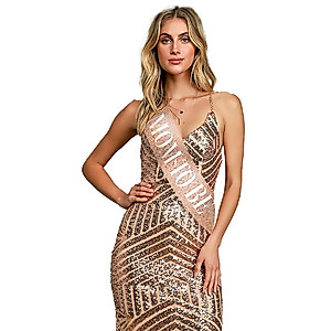 MAGICSHOP4U Mom to be sash - Mom To Be Rose Satin Sash - Baby Shower Decorations, Gender Reveal, Welcome Baby, Baby Sprinkle, Baby Shower Sash, Mummy to be - Light Pink Baby Shower