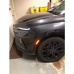 iJDMTOY Smoked Lens 27-SMD Amber Full LED Bumper Side Marker Light Kit Compatible With 2013-2014 Cadillac ATS, 2017-up Cadillac XT5; Compatible With 2019-up Chevy Blazer, Replace Amber Sidemarkers