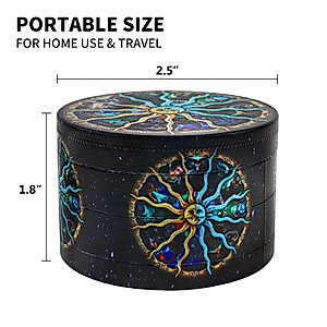 Grinder 2.5 inch Aesthetic Moon, Tree of Life Grinder (Gold)