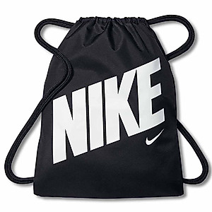NIKE Kids' Graphic Gym Sack, Black/Black/White, One Size