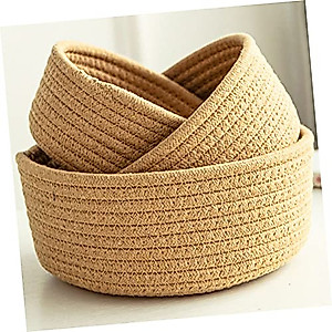 Happyyami 3 Pcs Sundries Storage Basket Organizer Baskets for Shelves Box with Lid Decorative Storage Toy Baskets Mini Woven Basket Magazine Baskets Wardrobe Baskets Sundries Box Small Child