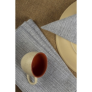 Neolino 100% Cotton Premium Quality 20 x 20 Inches Dinner Napkins, Set of 12 Black Chambray Cloth Napkins with Mitered Corners, Durable Hotel Quality, Pre-Washed