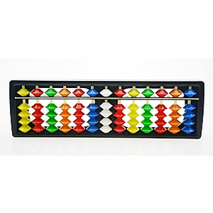 CCHW Plastic Colorful Beads Abacus Soroban, 13 Column Chinese Abacus Japanese Soroban Calculator Kid's Counting Tool (Style 1)