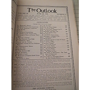 The Outlook: How Air Travel Began:Glenn Curtiss & Early Aviation - Theodore Roosevelt in England - My Orchard Garden - Psychology and Daily Life - Five Ways to Fairyland (Poem) - Milwaukee,A Socialst City - A Violin Village