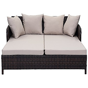 Safavieh Outdoor Collection August Titanium & Sand Daybed
