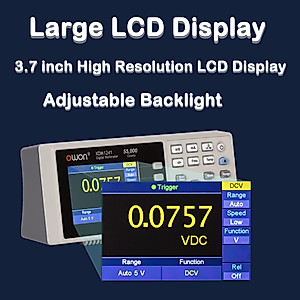 XDM1241 3.5 in LCD Multimeter Portable Desktop Digital Multimeter Multi Testers for Laboratories,Instruments and Factories(Built-in Batteries and Support DC 5V 2A)