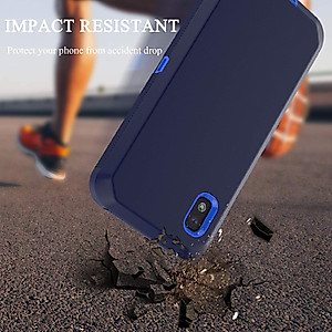 Tiflook for Samsung Galaxy A10e Case, Heavy Duty Shockproof Drop Protection Armor Rugged Hard Plastic + Shock Absorption Silicone Rubber Dual Layer Hybrid Cover Case for Samsung Galaxy A10e, Navy Blue