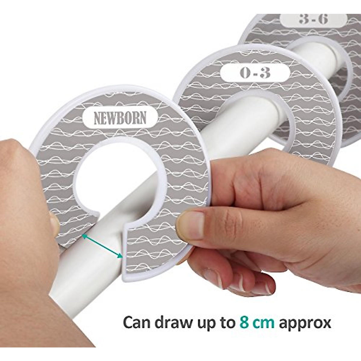 Lemonfilter Toddler Hangers with Baby Closet Dividers, 36 Pack Baby Hangers for Nursery Infant Clothes, Ultra Thin Space Saving White Hangers with 8 Wardrobe Hanger Dividers from Newborn to Toddlers