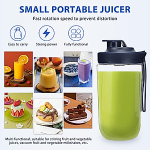 VANTREEGAO Portable Blender, Personal Size Blender for Shakes and Smoothies, Waterproof USB Rechargeable Mini Blender Cup with Sharper Blades Hand-held Blender suitable for Kitchen, Travel, Sport