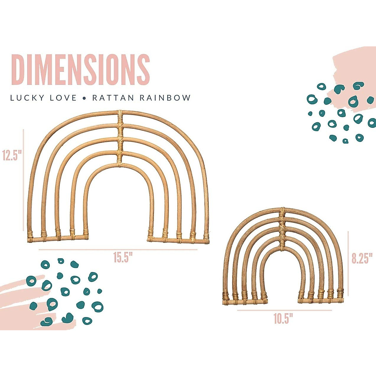 Lucky Love Rattan Rainbow Nursery Decor & Mountain Decor| Baby Room Wall Decor for Baby Girl or Baby Boy