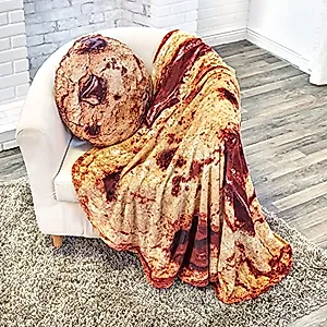 The Lakeside Collection Novelty Plush Food and Snacks Throw Blanket for Indoors - Cookie