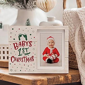 FINE PHOTO GIFTS Baby's First Christmas 4" x 6" or 5" x 7" Wood Picture Frame