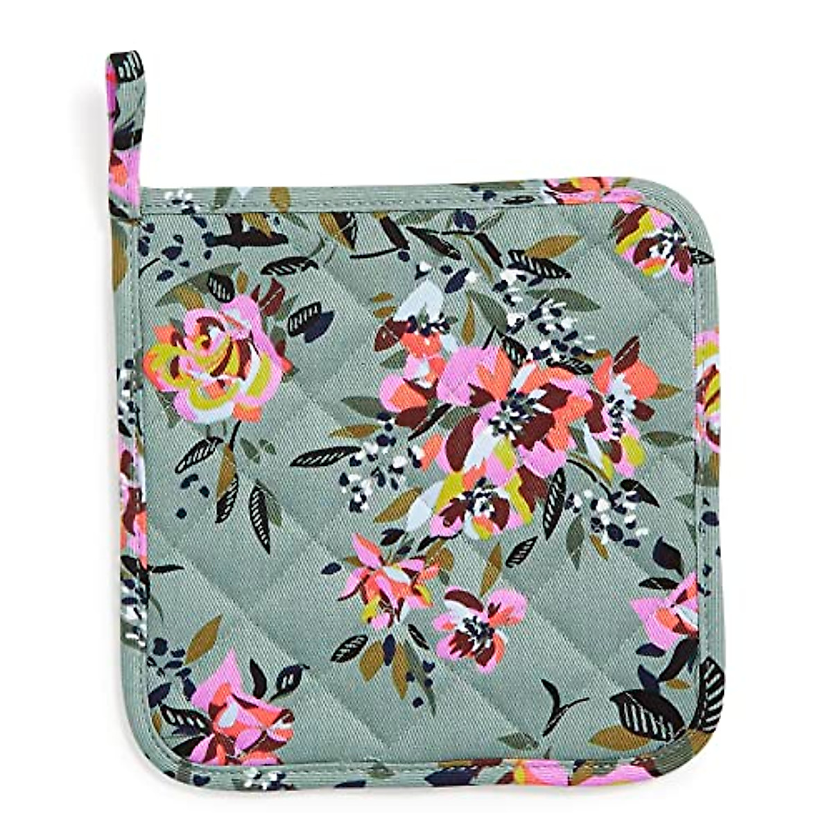 Vera Bradley Women's Cotton Pot Holder & Oven Mitt Set, Rosy Outlook, One Size