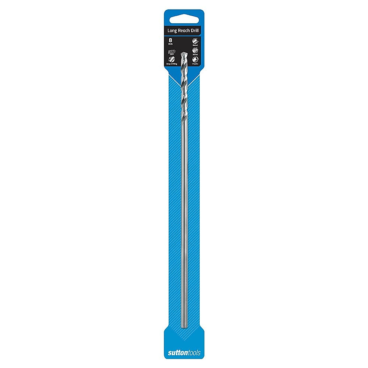 Sutton D187 HSS Extra Long Reach Drill, 8 mm Thread Diameter